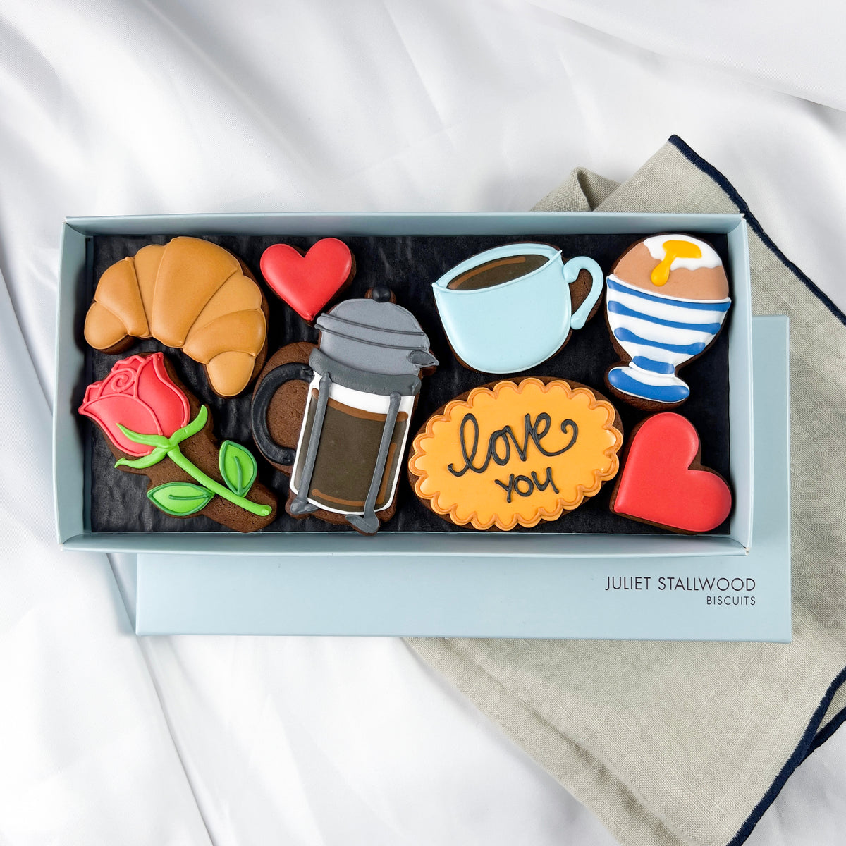 Breakfast In Bed Deluxe Biscuit Box – Juliet Stallwood Cakes & Biscuits