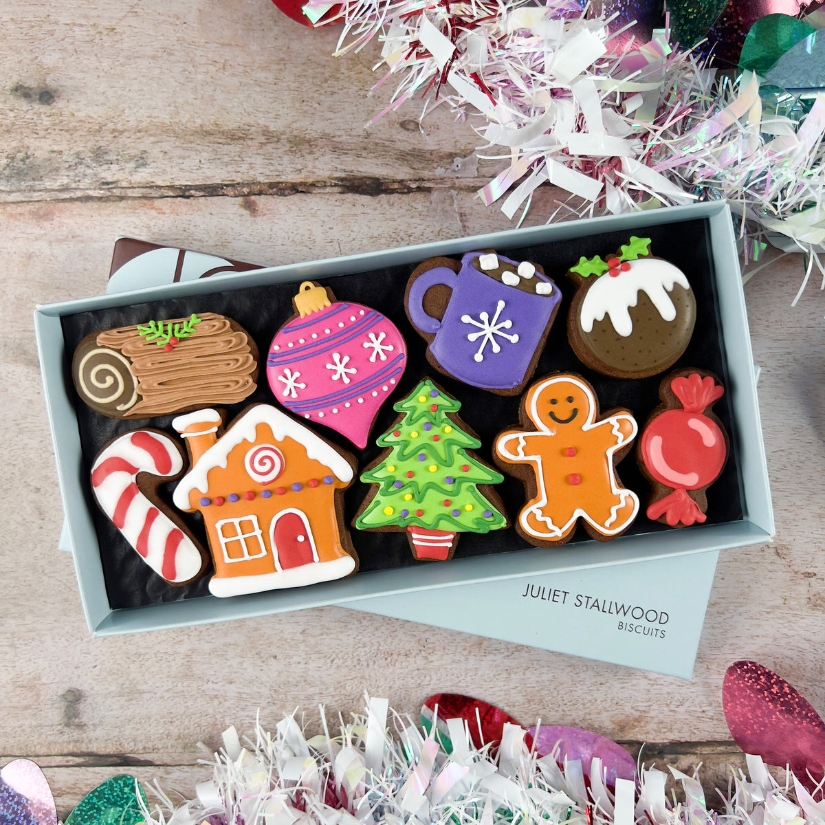 Festive Favourites Deluxe Biscuit Box – Juliet Stallwood Cakes & Biscuits