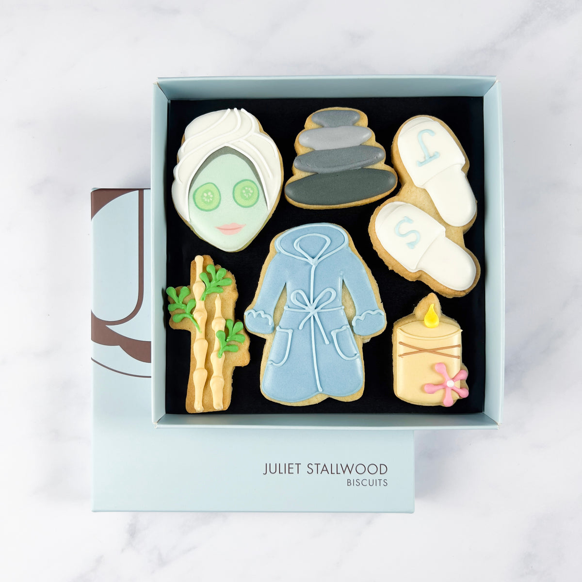 Spa Day Biscuit Box – Juliet Stallwood Cakes & Biscuits