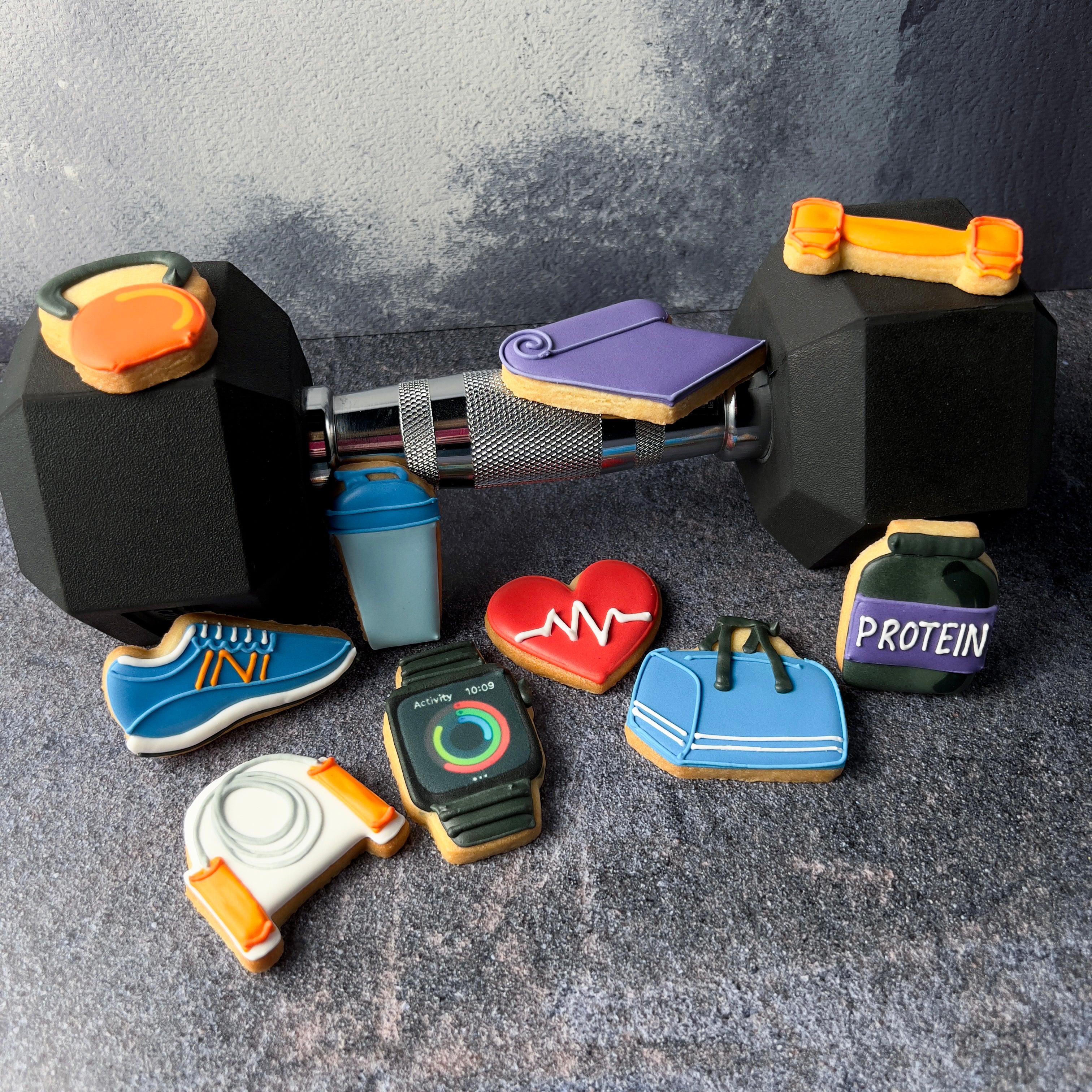 At the Gym Deluxe Biscuit Box – Juliet Stallwood Cakes & Biscuits